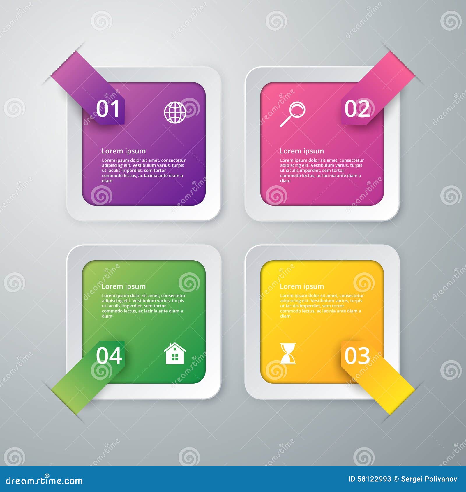 Vector Illustration Infographics of Squares Stock Vector - Illustration ...