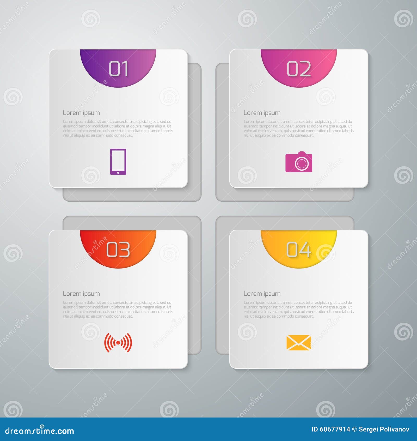 Vector Illustration Infographics Squares with Rounded Corners Stock ...