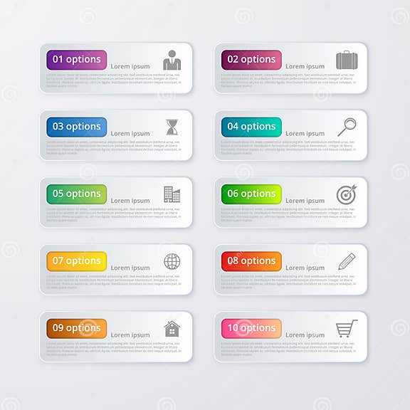 Vector Illustration Infographics Ten Options Stock Vector ...
