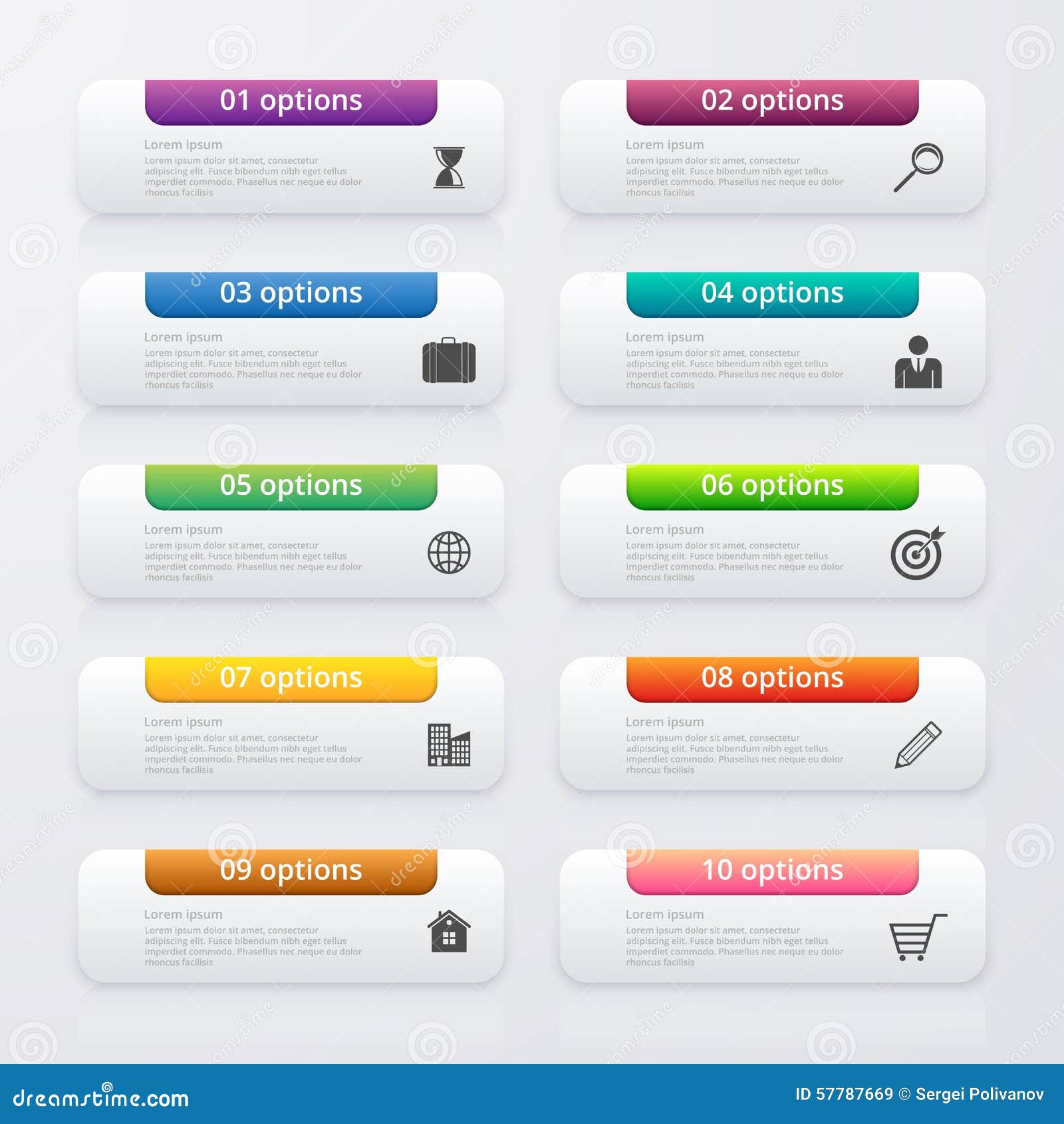 Vector Illustration Infographics Ten Options Stock Vector ...