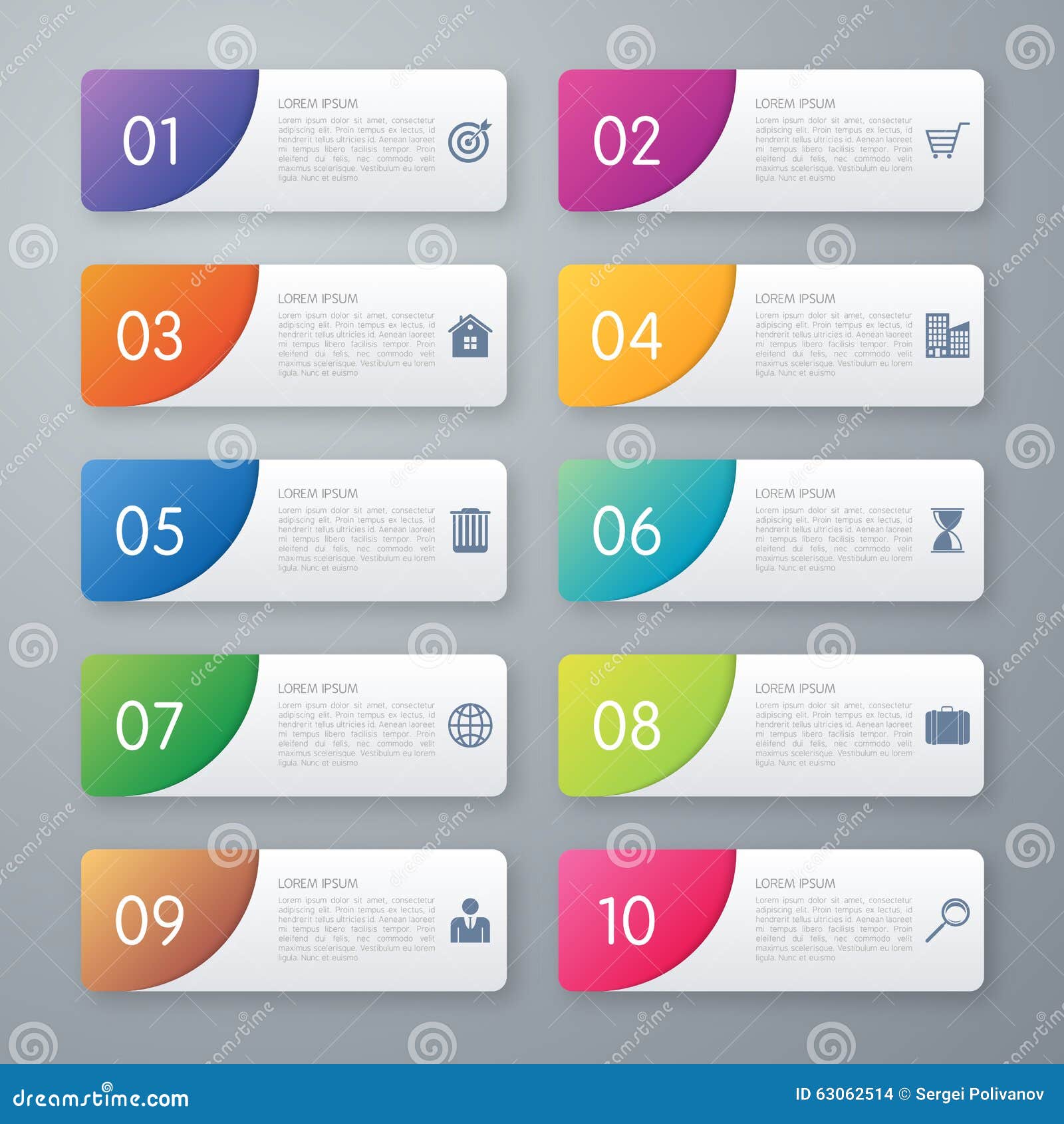 Vector Illustration Infographics Ten Options Stock Vector ...