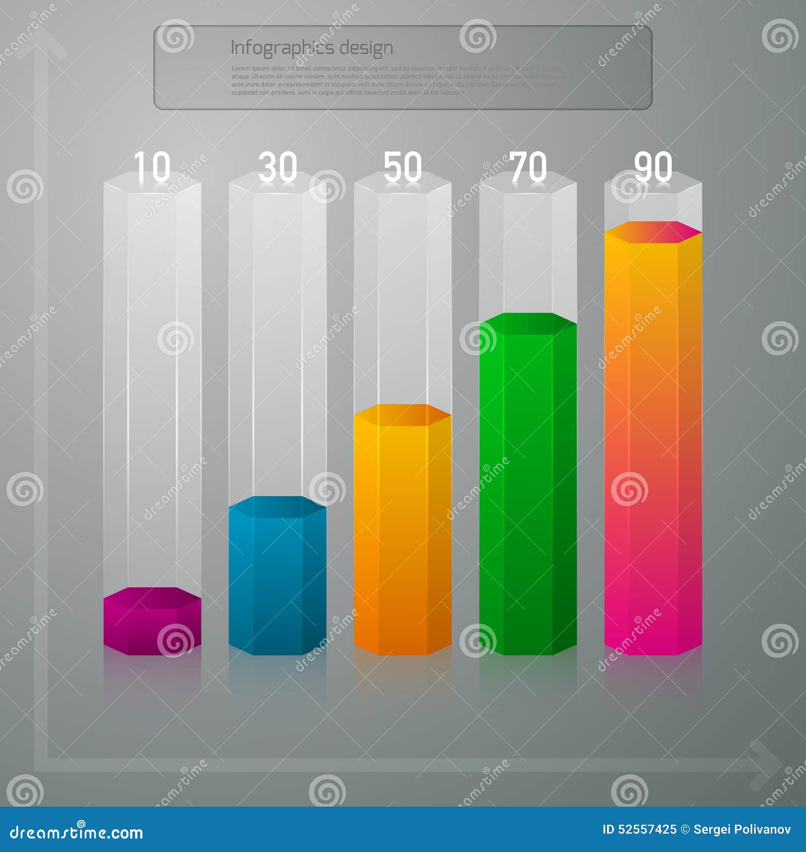 Vector Illustration Infographics Vertical Columns Hexagons ...
