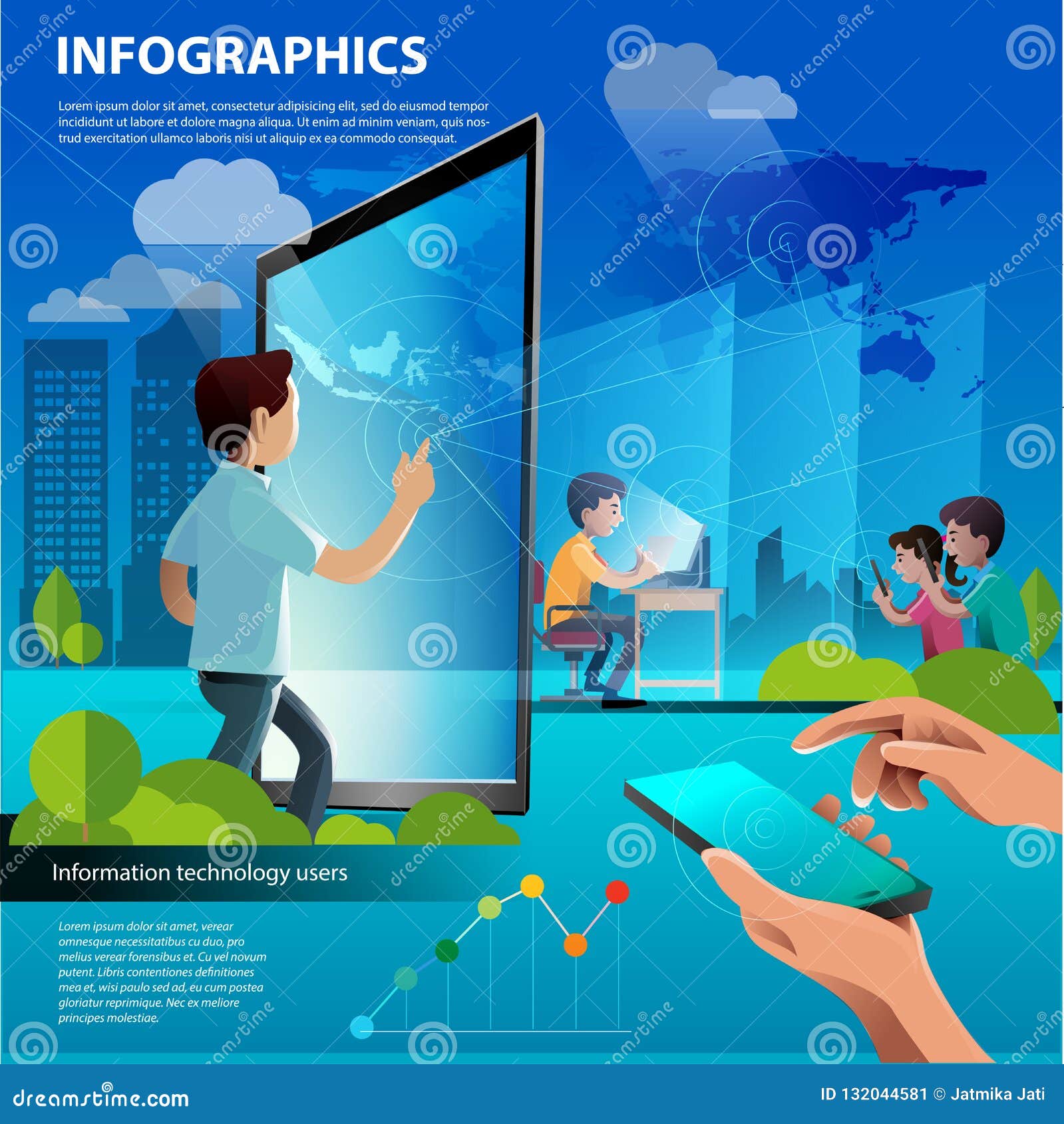 Info Graphic Networking and Information Technology Stock Vector ...