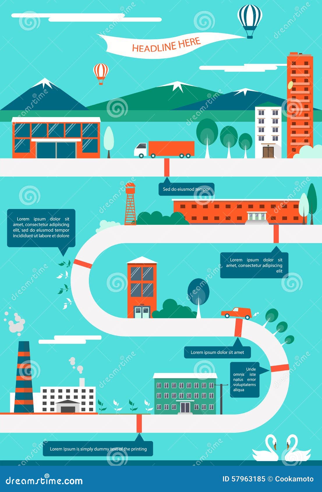 Vector Illustration of Infrastructure Stock Vector - Illustration of ...