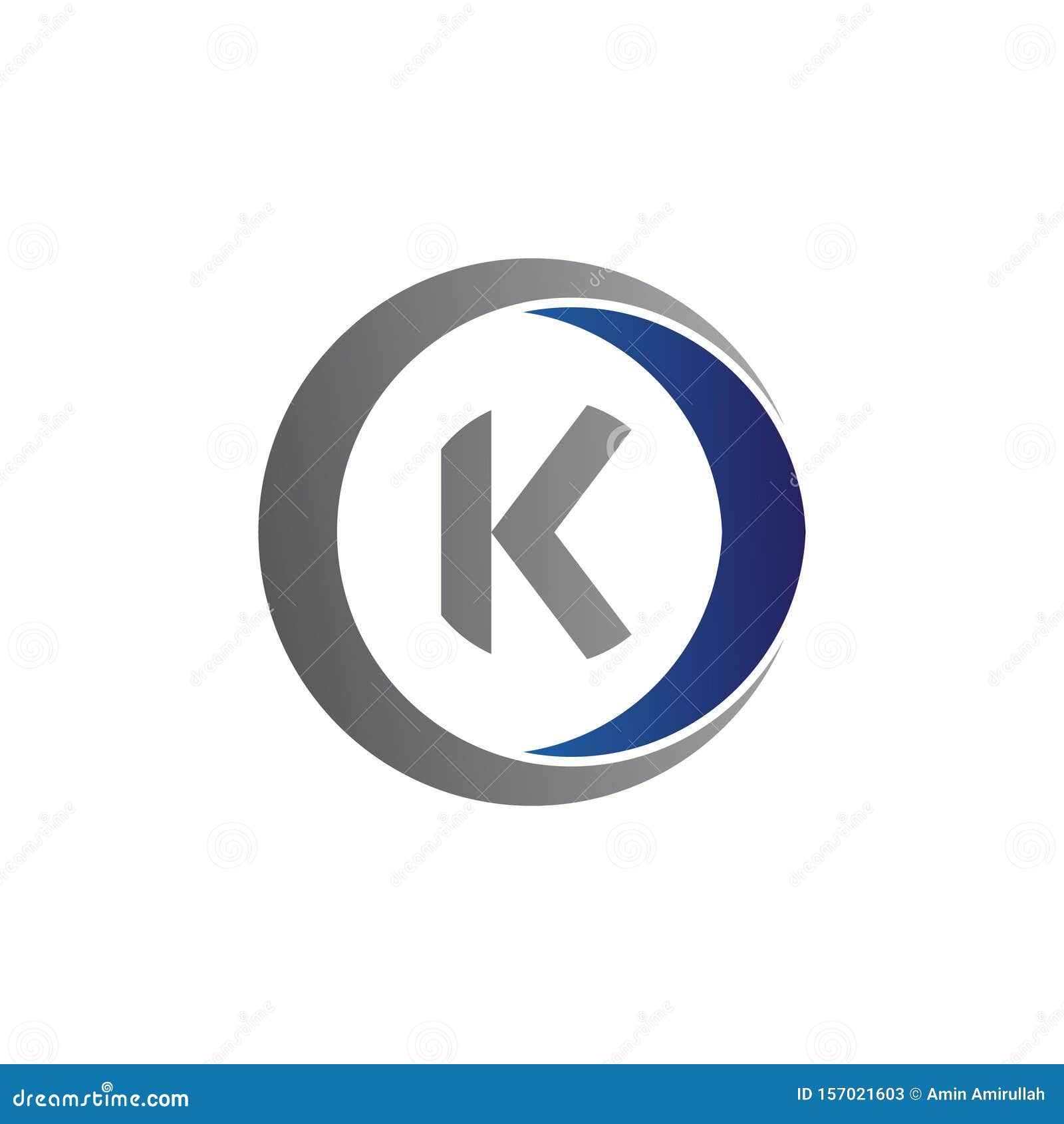 Vector Illustration Initial Letter K and Circle Icon Logo Modern Design ...
