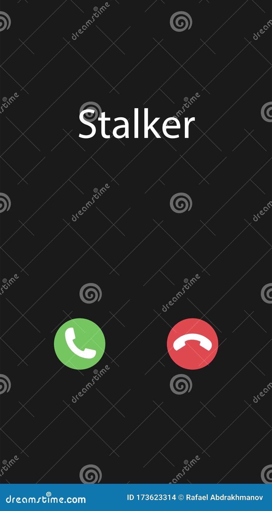 Vector Illustration with the Inscription: Stalker. Phone Interface with ...