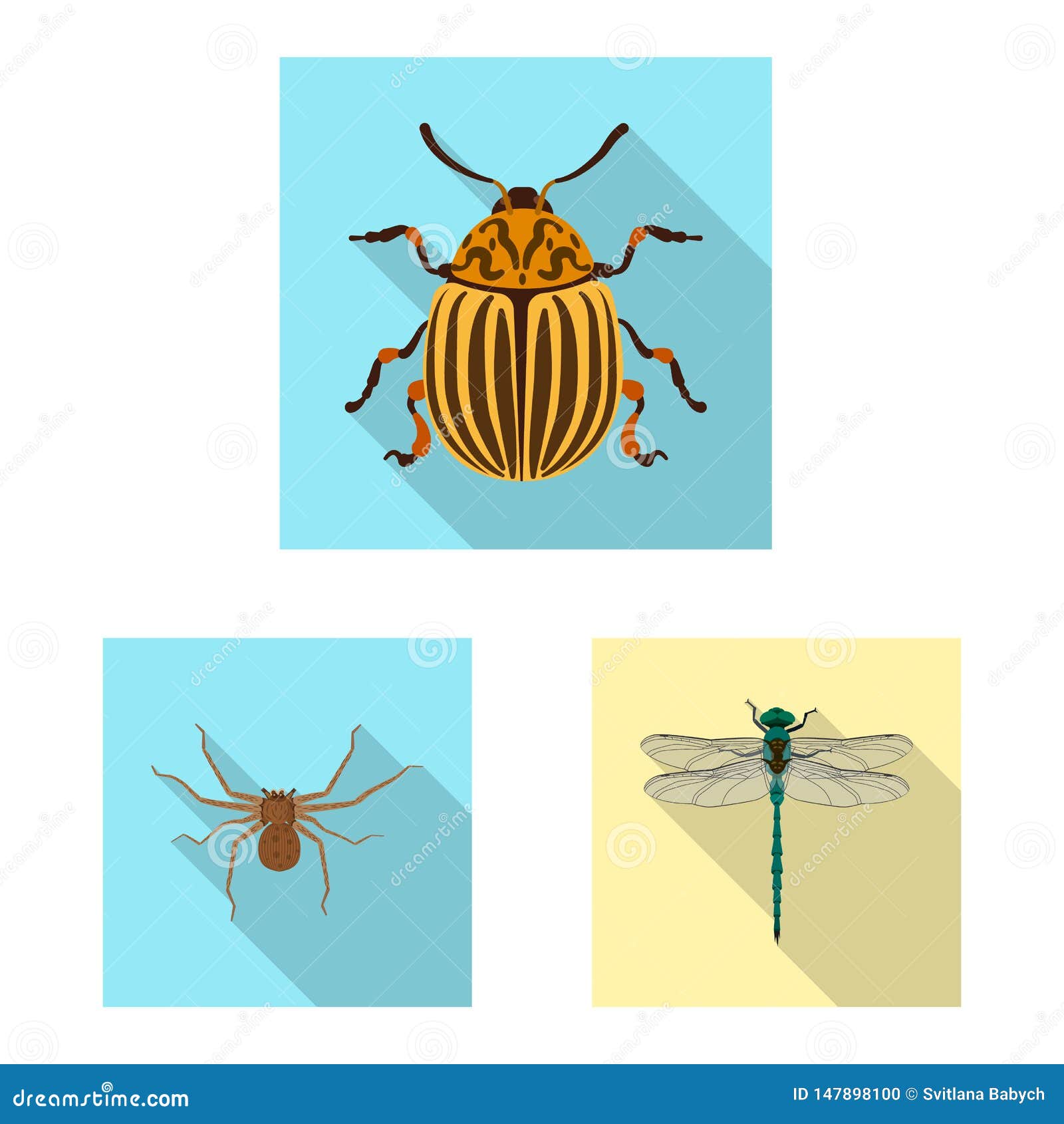 Vector Illustration of Insect and Fly Icon. Collection of Insect and ...