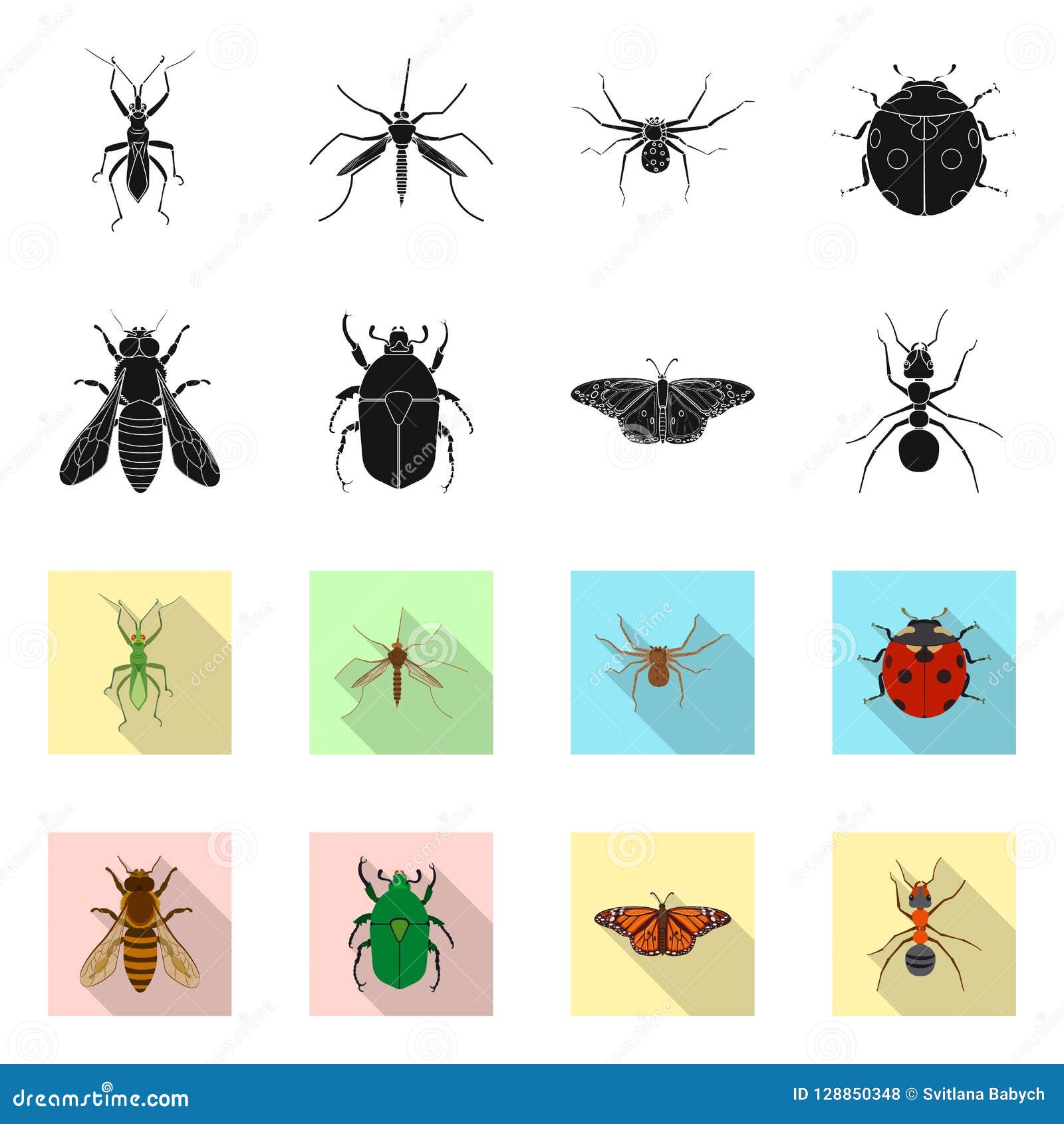 Vector Design of Insect and Fly Sign. Collection of Insect and Element ...