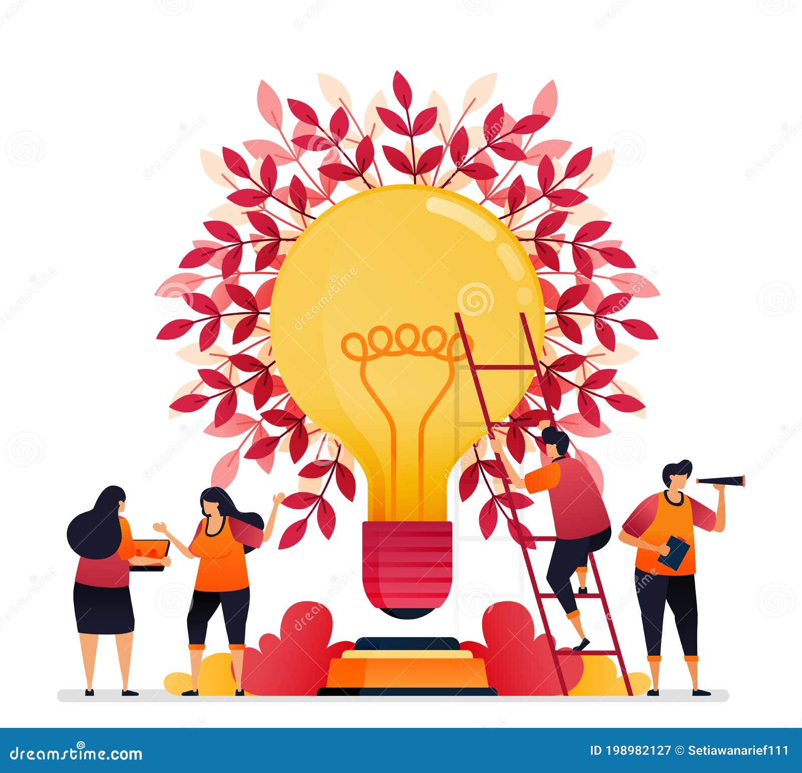 Vector Illustration of Inspiration for Teamwork, Communication ...