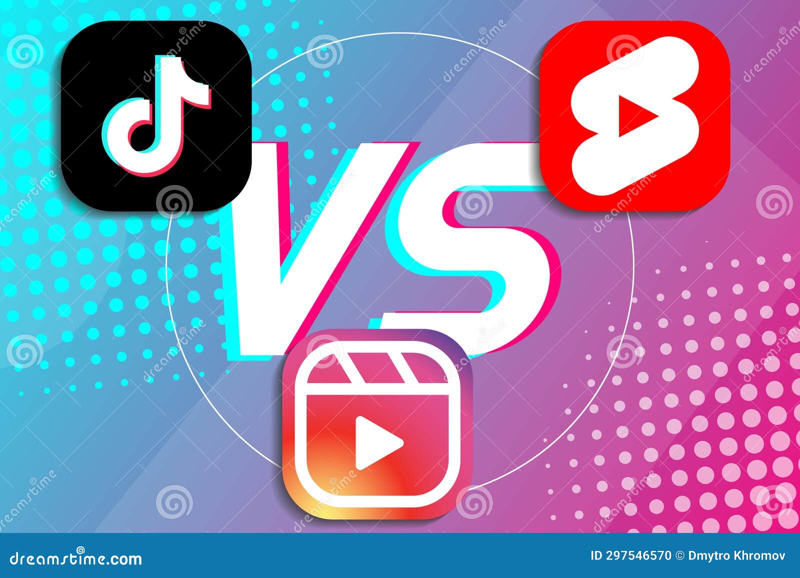 Vector Illustration of Instagram Reels, TikTok and Yotube Shorts Icons ... Vector Illustration of Instagram Reels, TikTok and Yotube Shorts Icons ...