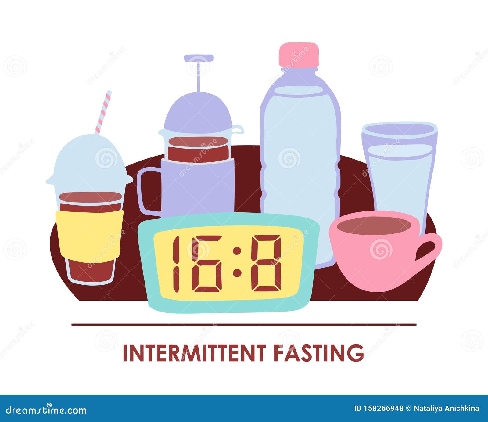 Logo Of Intermittent Fasting Meal Plan. Clock Face Symbolizing The ...