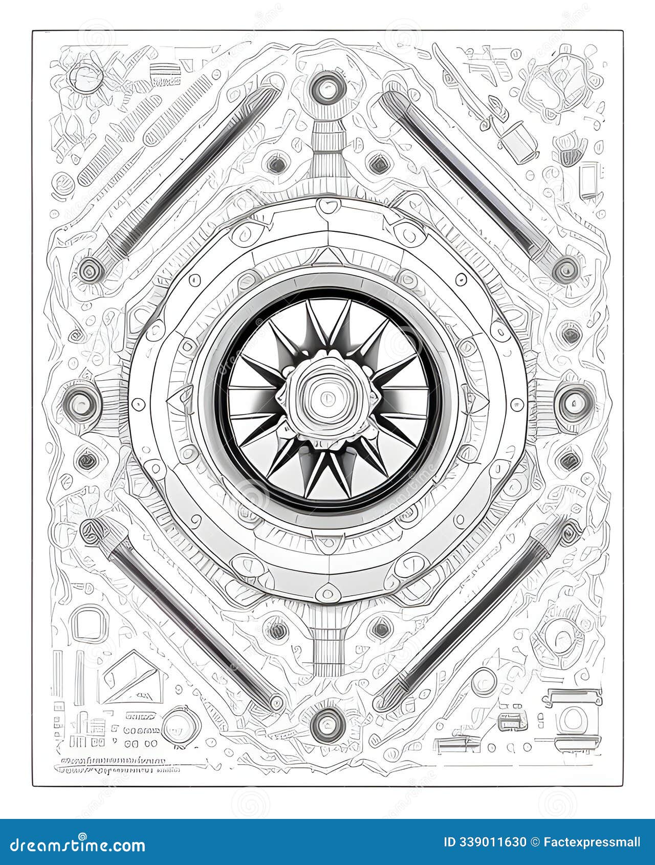 A Drawing of a Circle with a Circle and the Word Mechanism on it. Stock ...