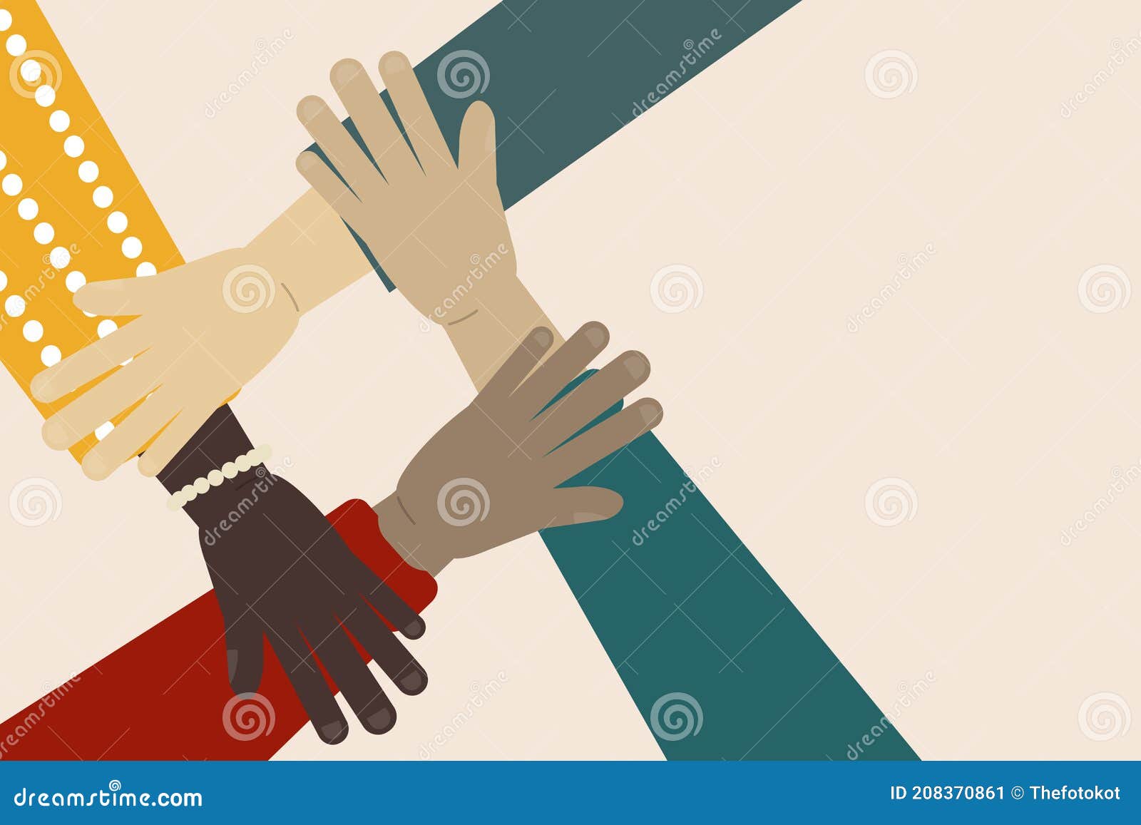 Vector Illustration of International Team Building. Concept of ...