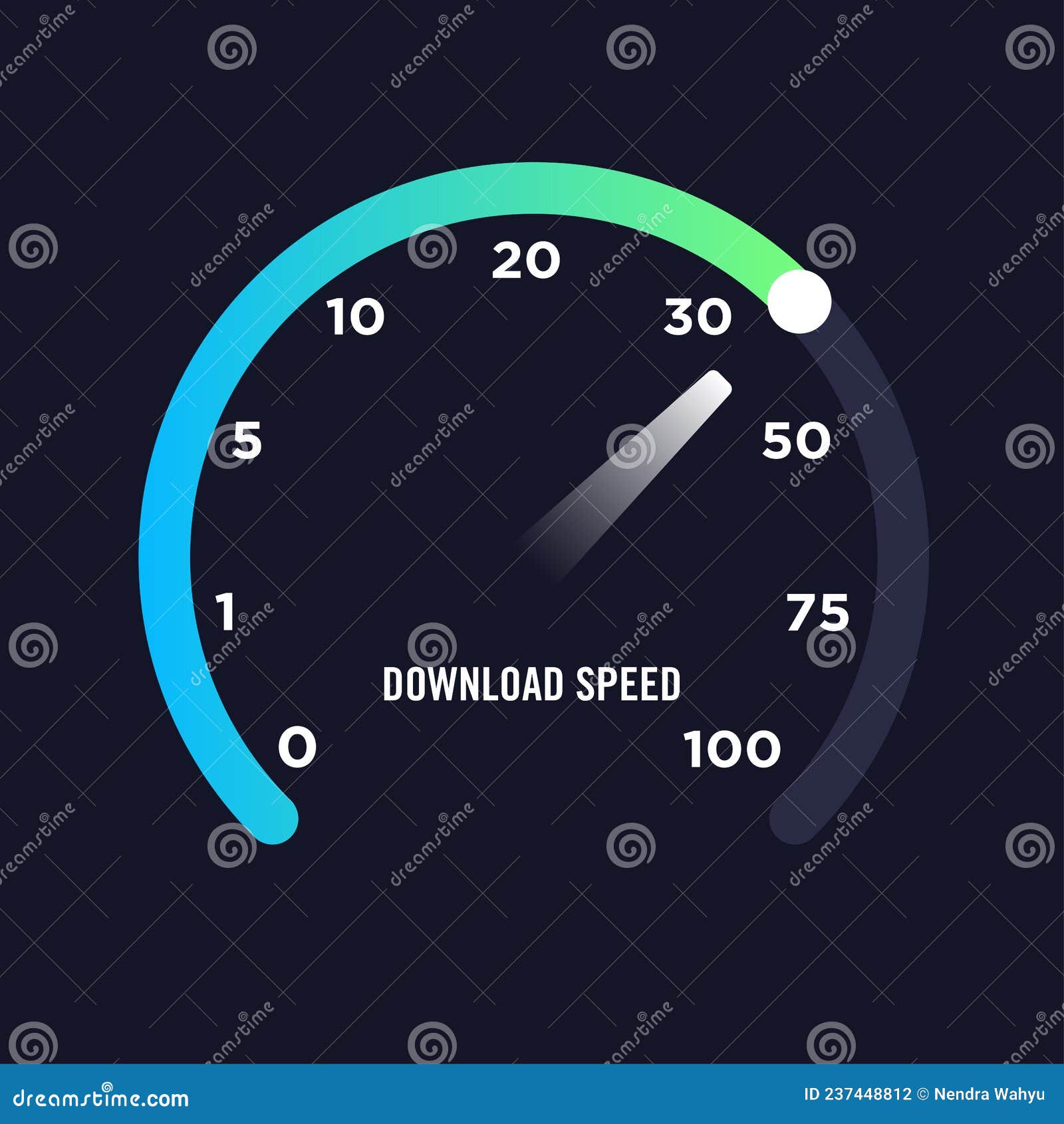 Vector Illustration of Internet Download Speed Test Gauge Stock Vector ...