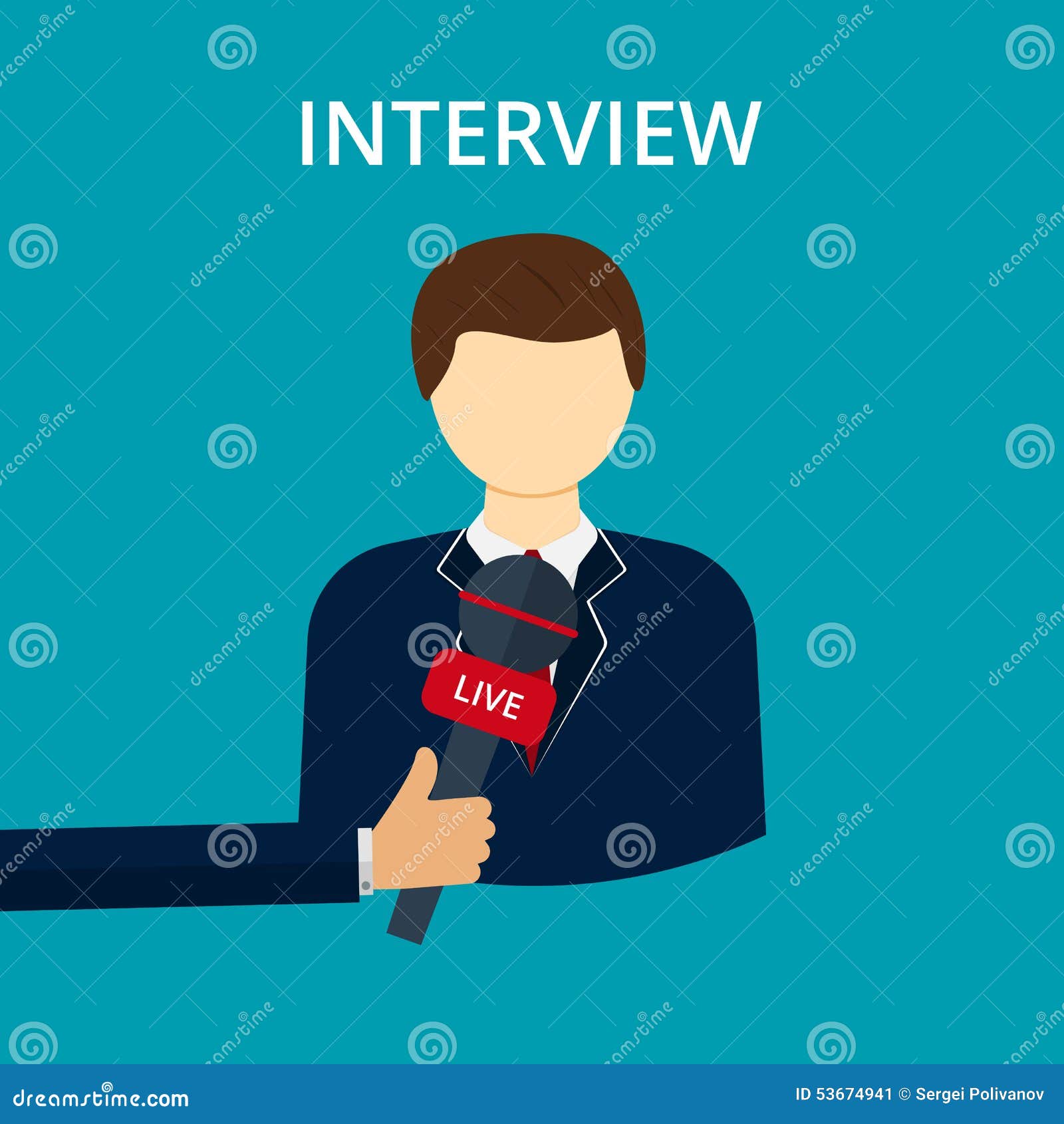 Vector Illustration Interview Men Live Stock Vector - Illustration of ...