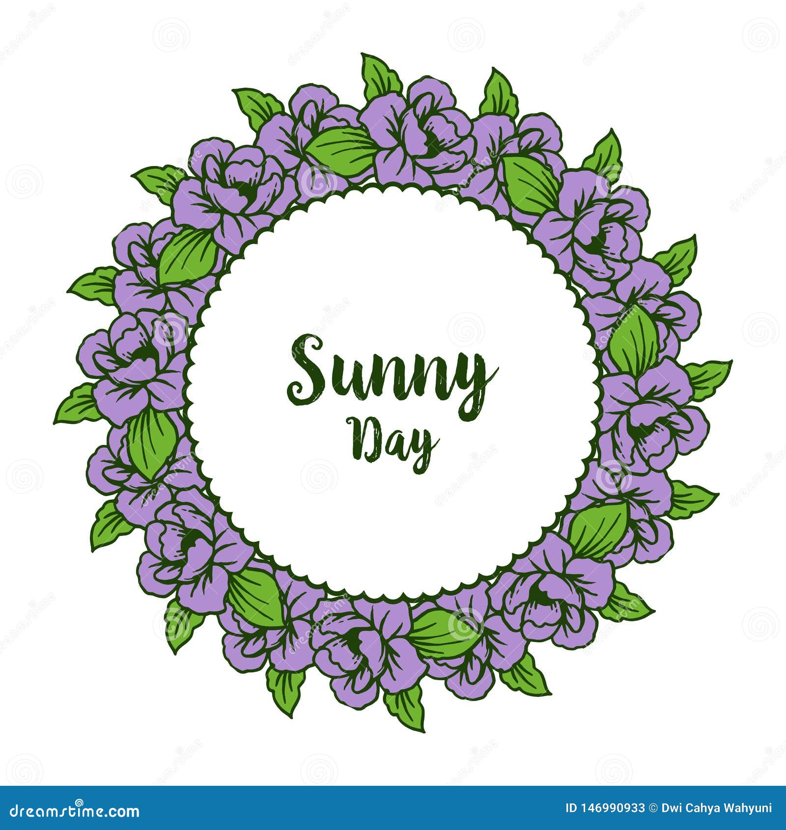 Vector Illustration Invitation Card Sunny Day with Decoration of Flower ...