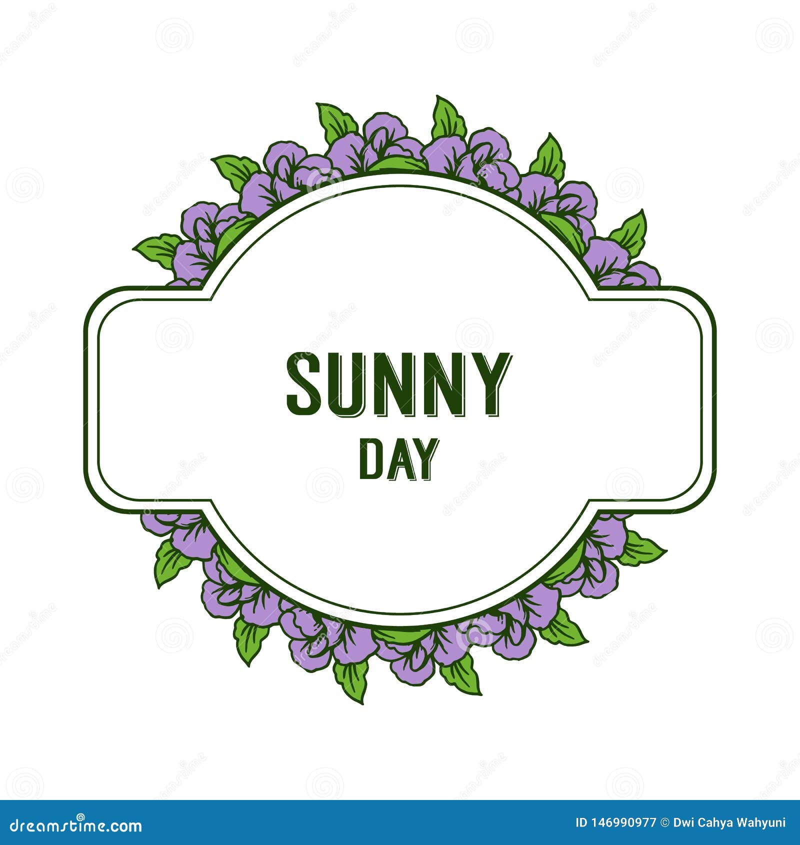 Vector Illustration Invitation Card Sunny Day with Decoration of Flower ...