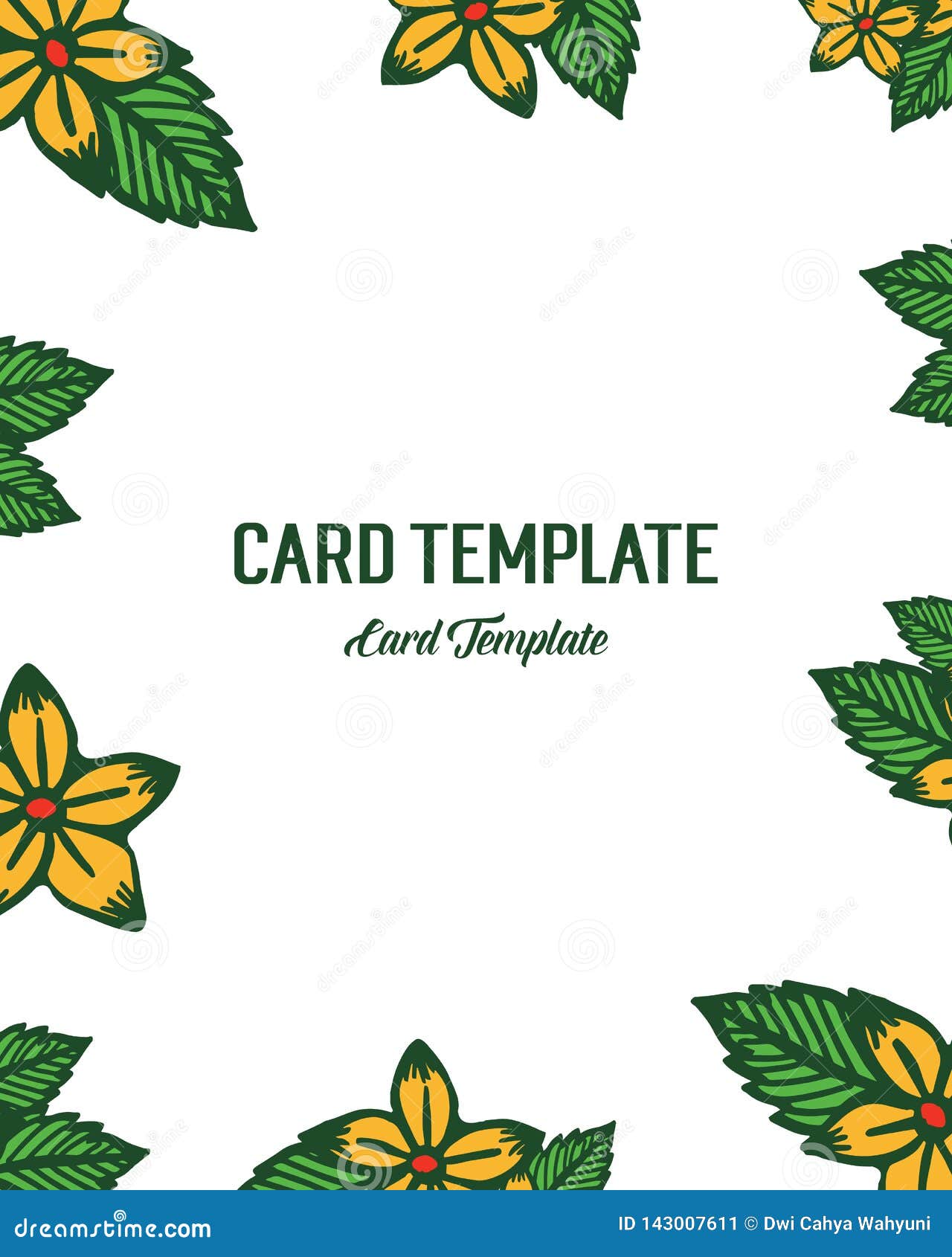 Vector Illustration Invitation Card Template Design with Orange Flower ...