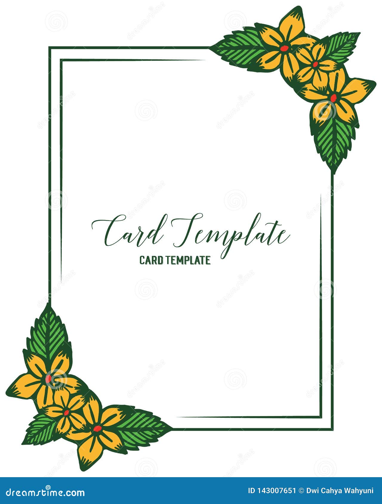 Vector Illustration Invitation Card Template Design with Orange Flower ...