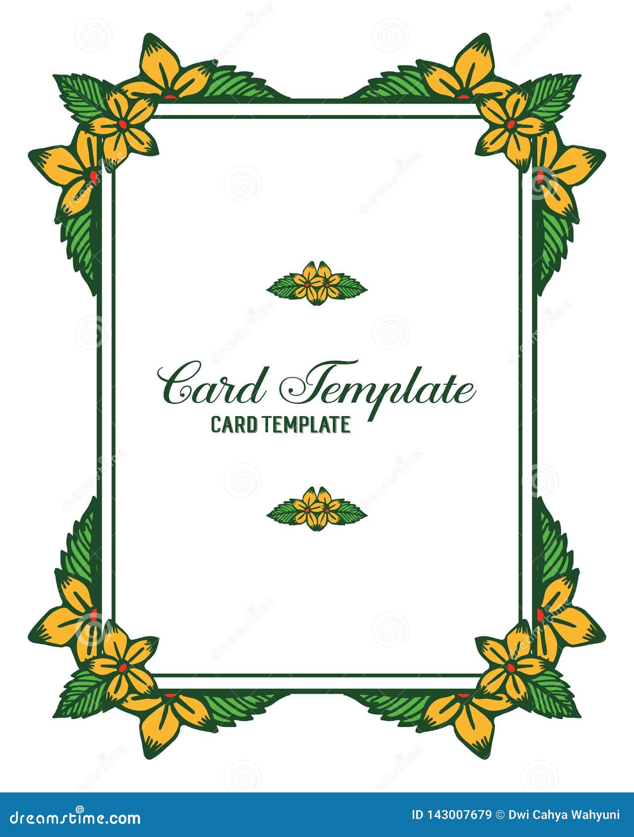 Vector Illustration Invitation Card Template Design with Orange Flower ...