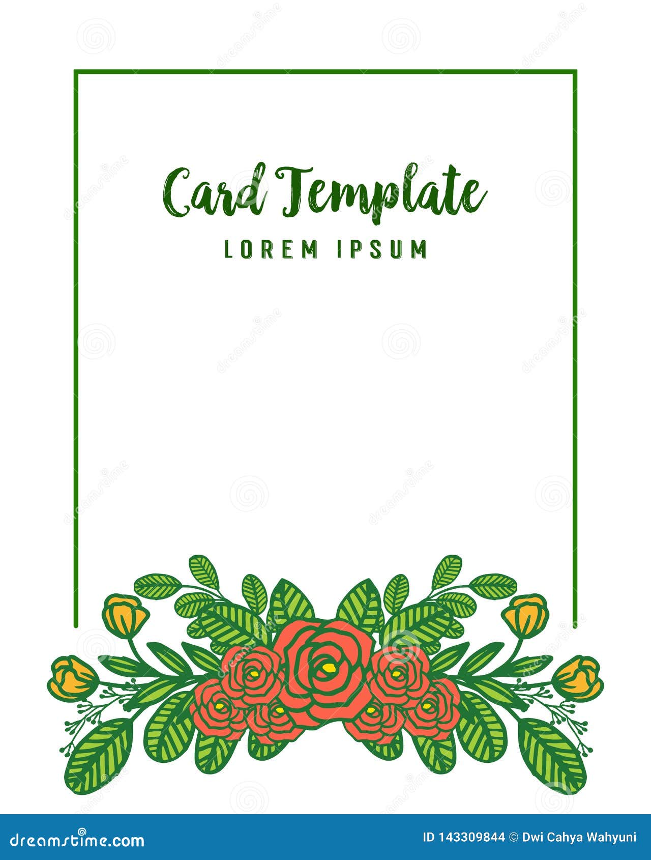 Vector Illustration Invitation Card Template Design with Shape of Rose ...