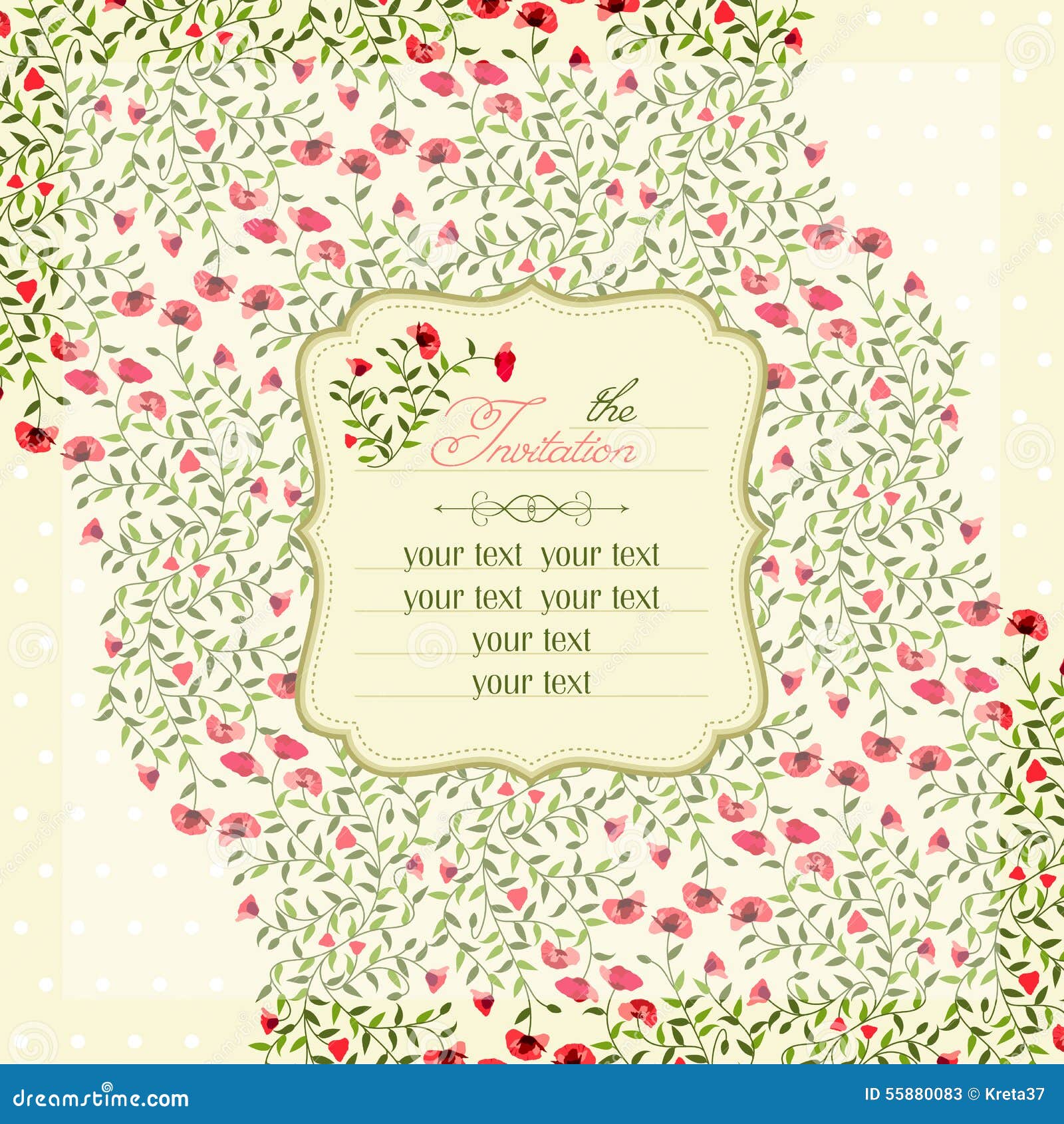 Vector Illustration of Invitation Cards with Stock Vector ...