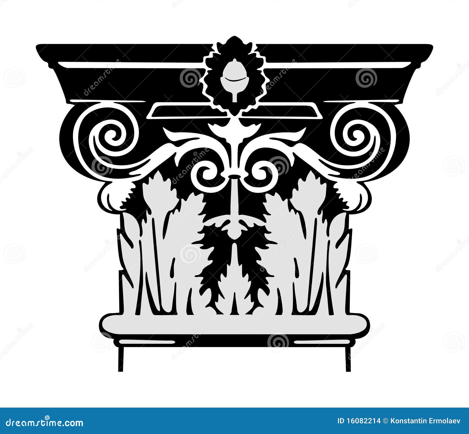 Vector Illustration Ionic Column Stock Illustration Illustration Of