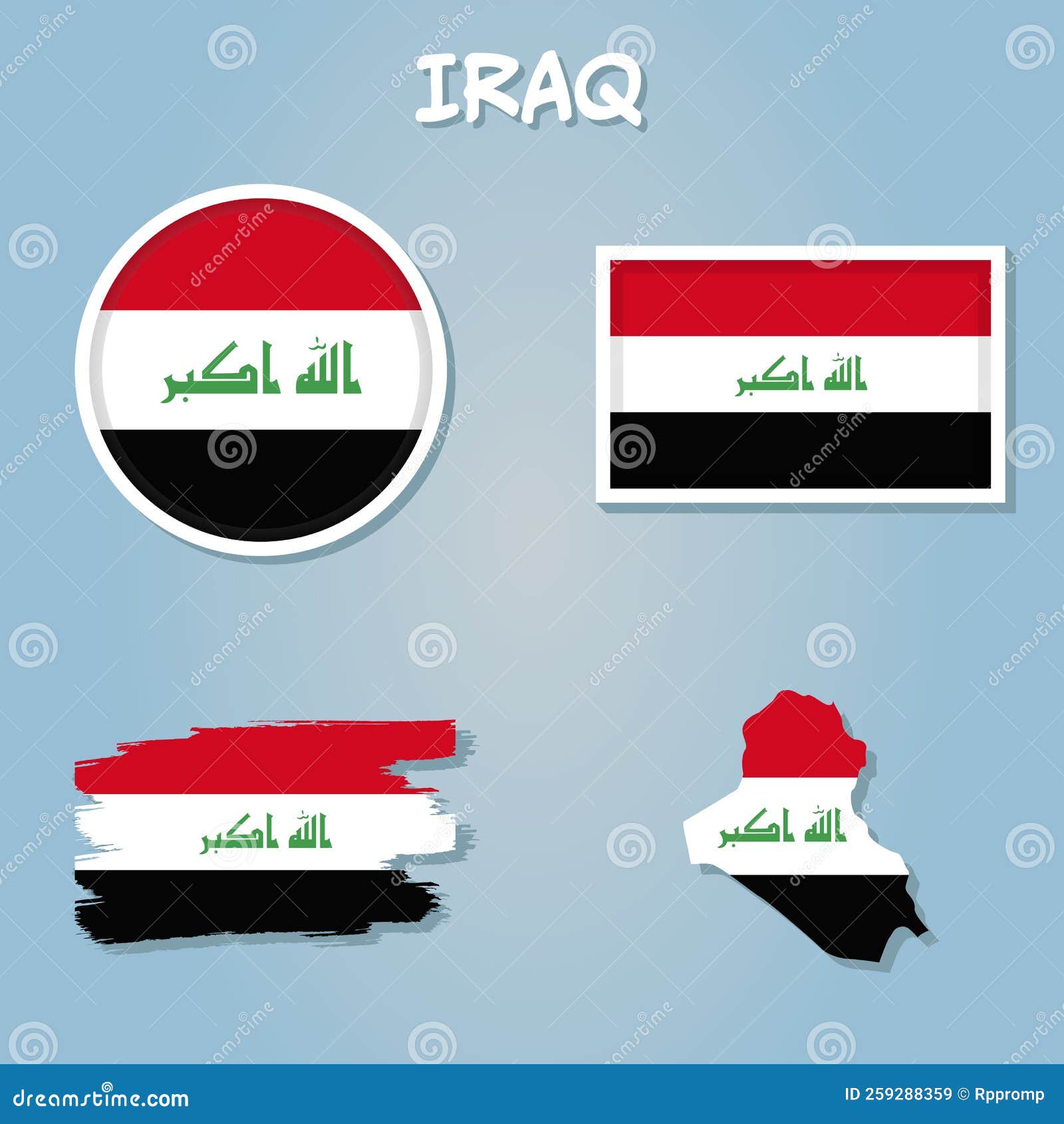 Vector Illustration of Iraq Map with Flag Stock Vector - Illustration ...