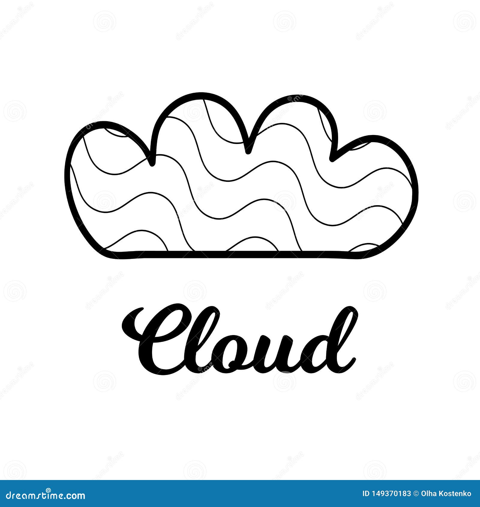 Vector Illustration. Isolated Cartoon Cloud Stock Vector - Illustration ...