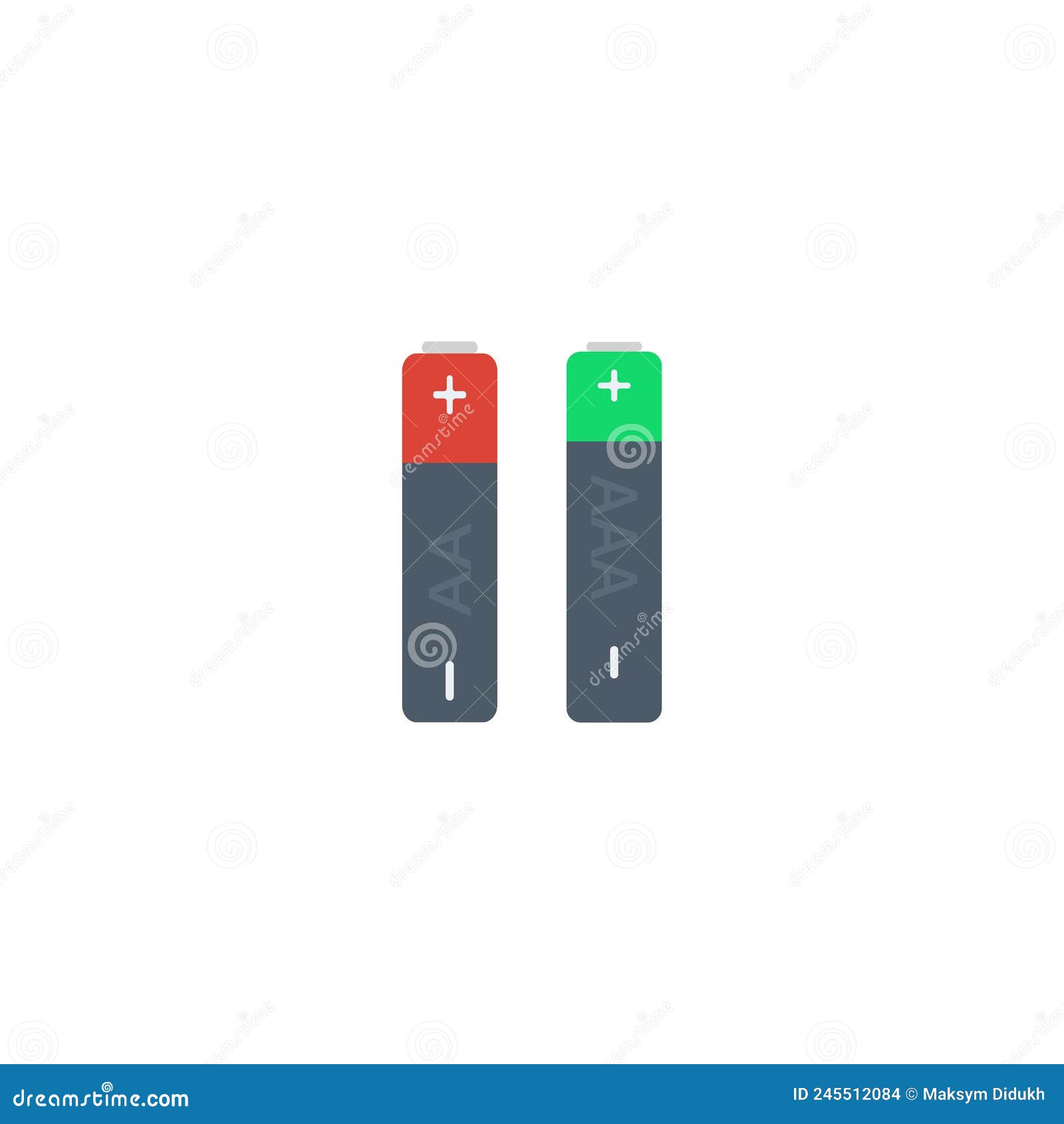 Batteries. Electrical Symbol. Cylinder Batteries. Two Batteries on a ...