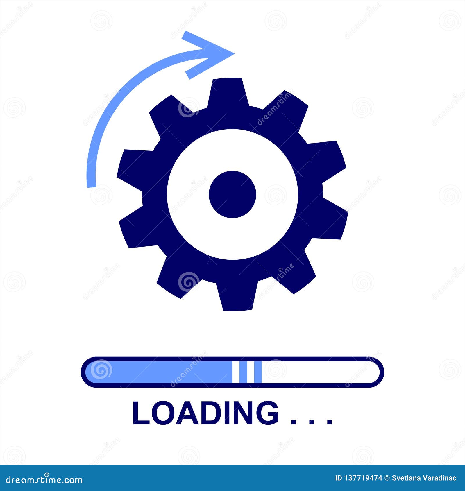 Loading flat icon. stock vector. Illustration of computer - 137719474