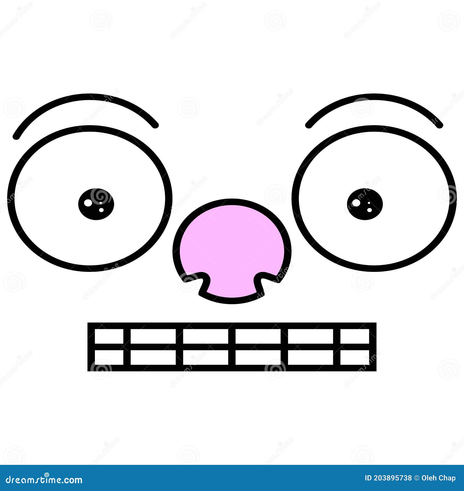 Vector Illustration of Isolated Icon Face with Teeth on a White ...
