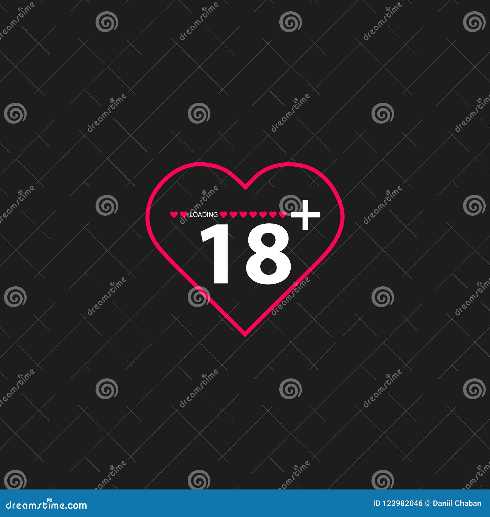 Vector Illustration of an Isolated Line Art Heart Icon with the Text 18 ...