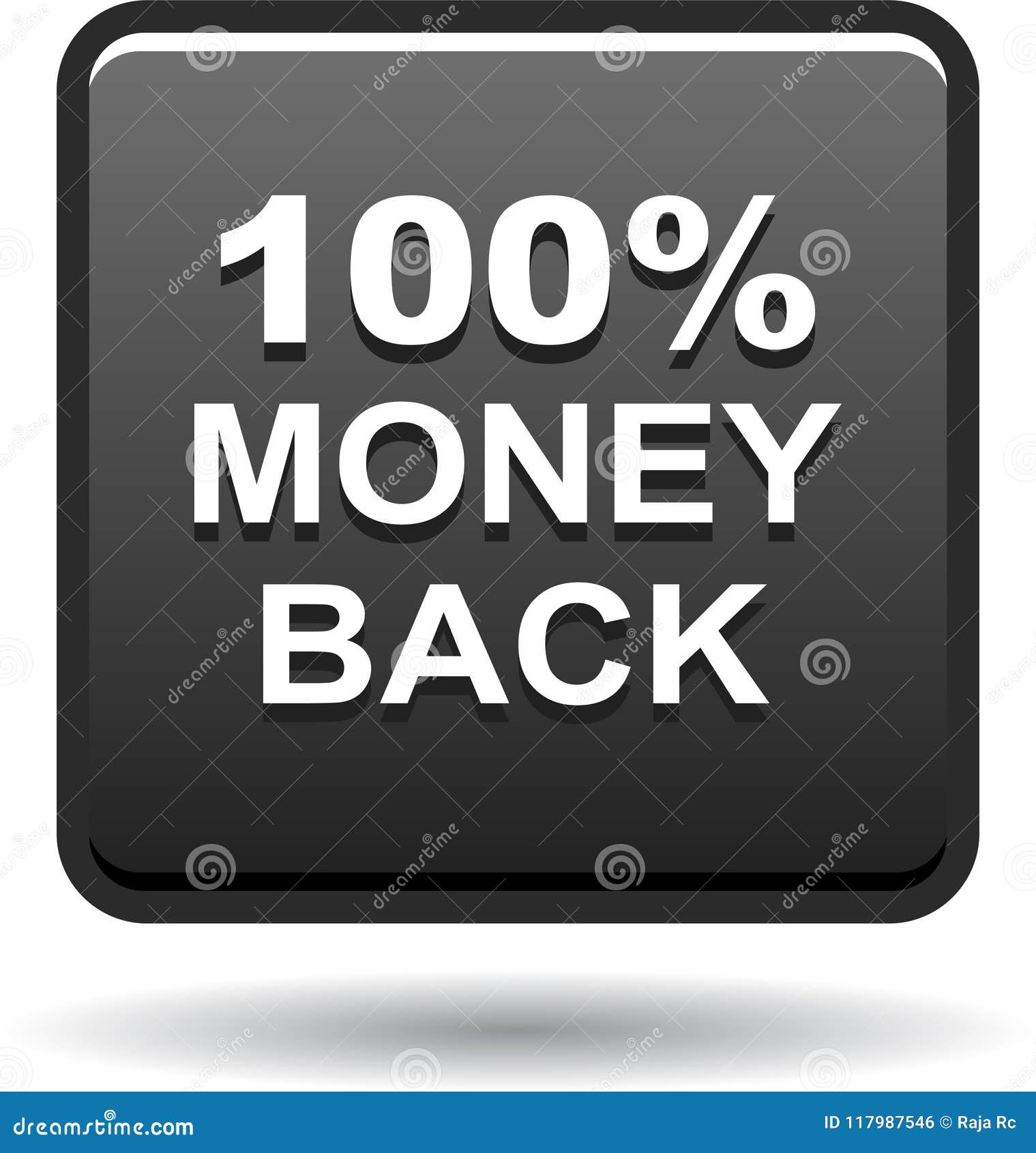 Money Back Button Web Icon Black Stock Vector - Illustration of ...