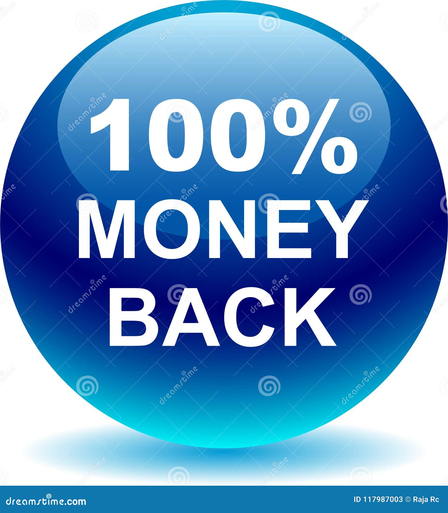 Money Back Button Web Icon Blue Stock Vector - Illustration of ...