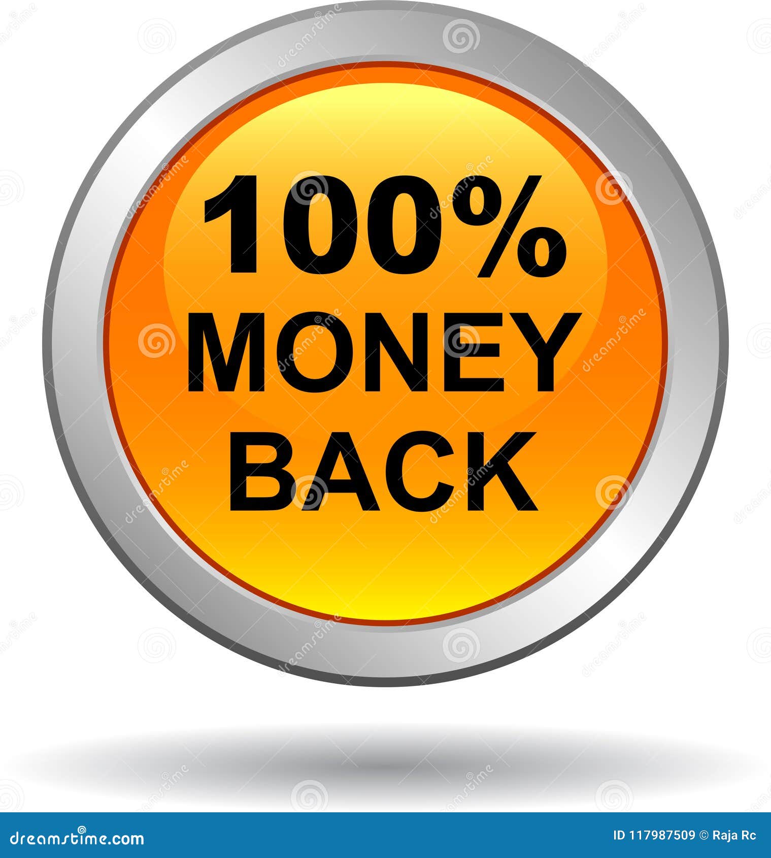 Money Back Button Web Icon Orange Stock Vector - Illustration of ...