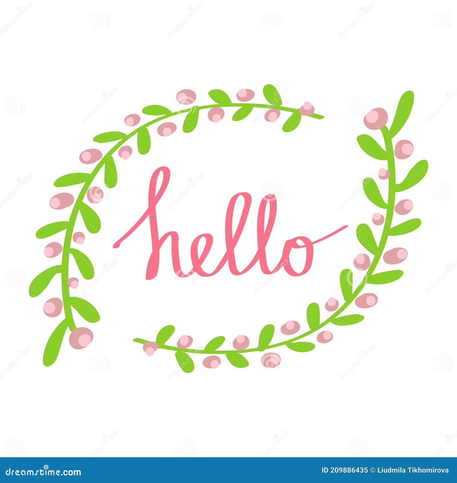 Vector Illustration of Isolated Spring Lettering with Abstract Elements ...