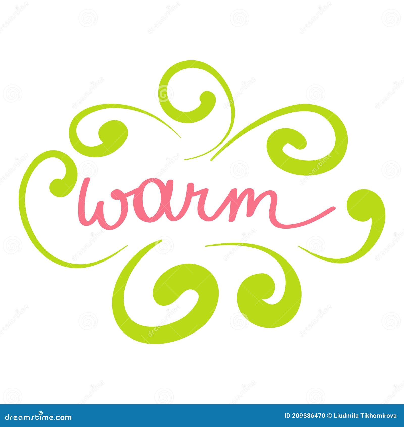 Vector Illustration of Isolated Spring Lettering with Abstract Elements ...