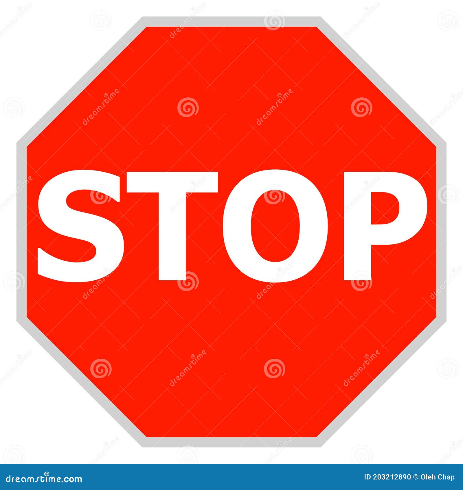 Vector Illustration of Isolated Stop Sign, on White Background. Stock ...