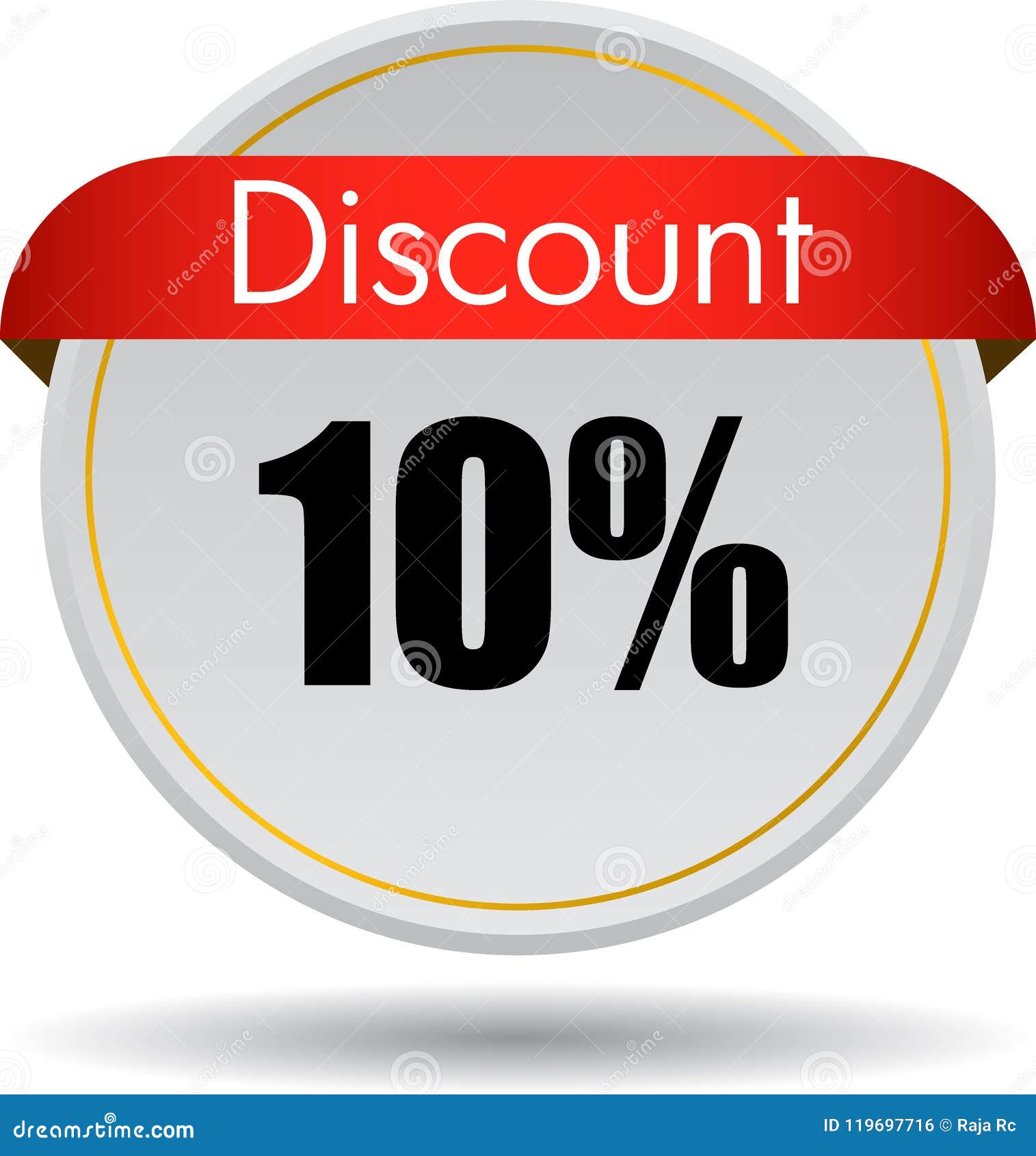 10 Discount web icon stock vector. Illustration of clip - 119697716
