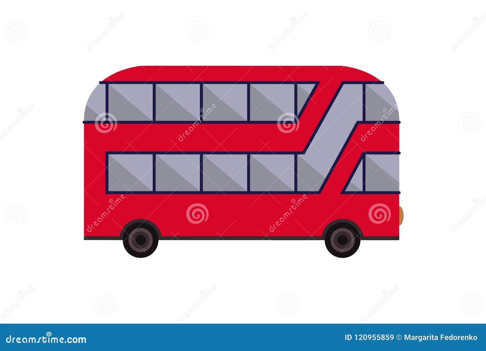 English Red Double-decker Bus Side View Flat Style Stock Vector ...