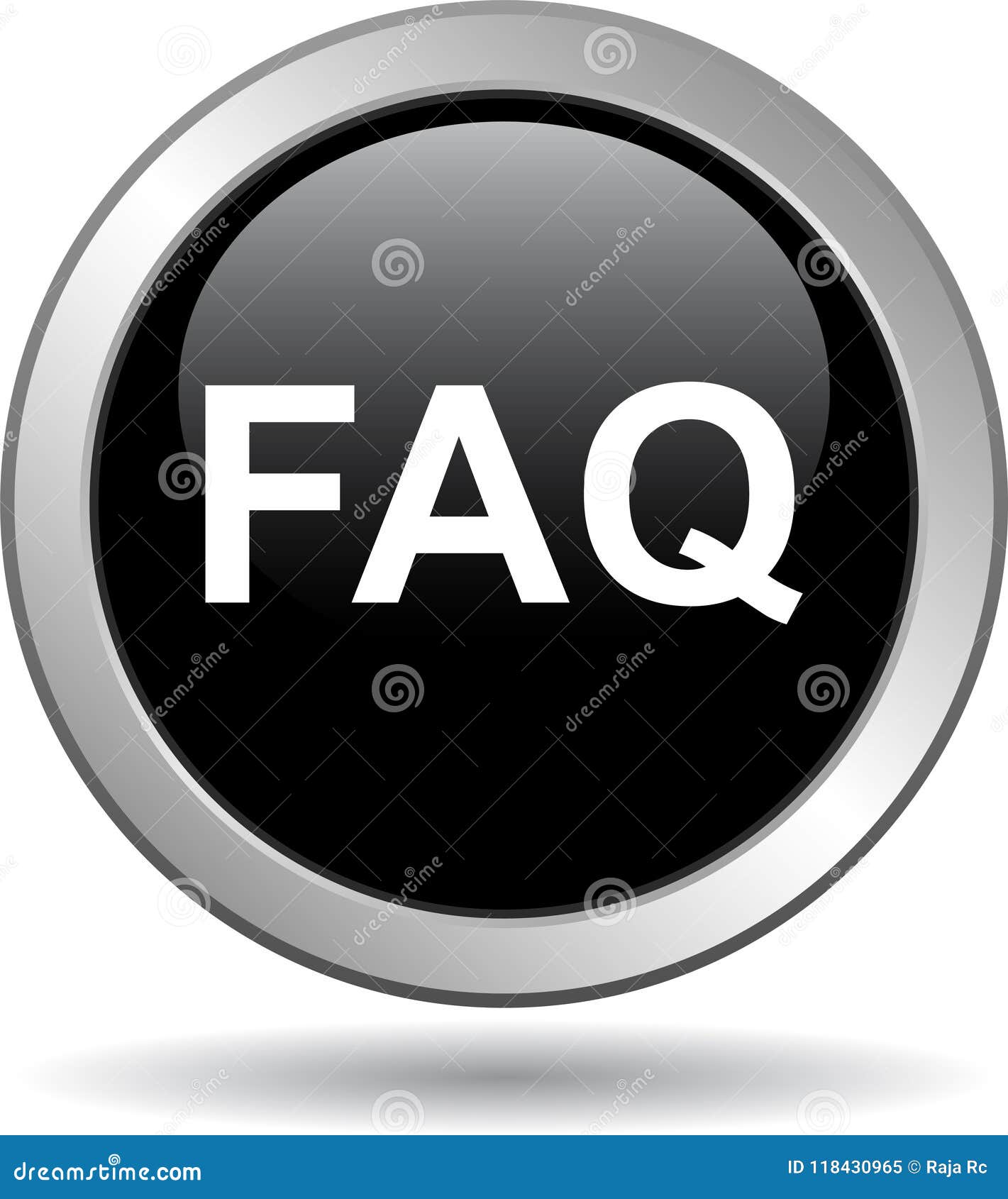 Faq web button black stock vector. Illustration of glossy - 118430965