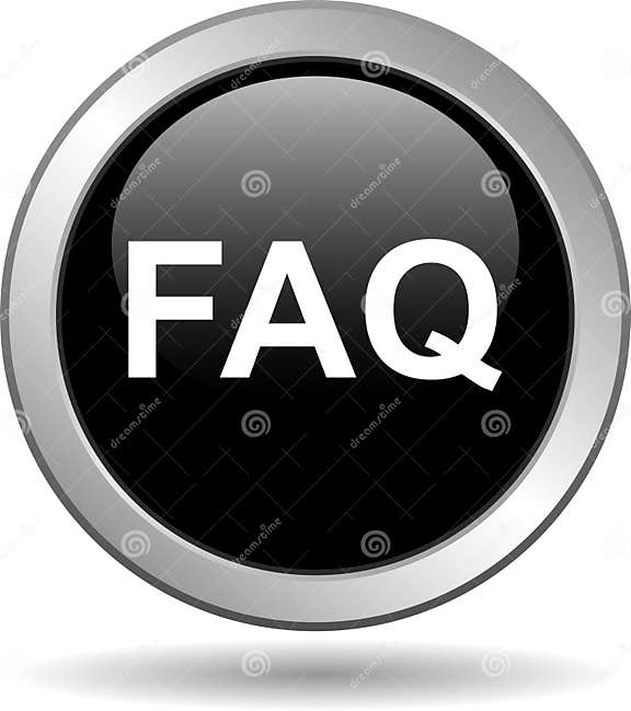 Faq web button black stock vector. Illustration of glossy - 118430965