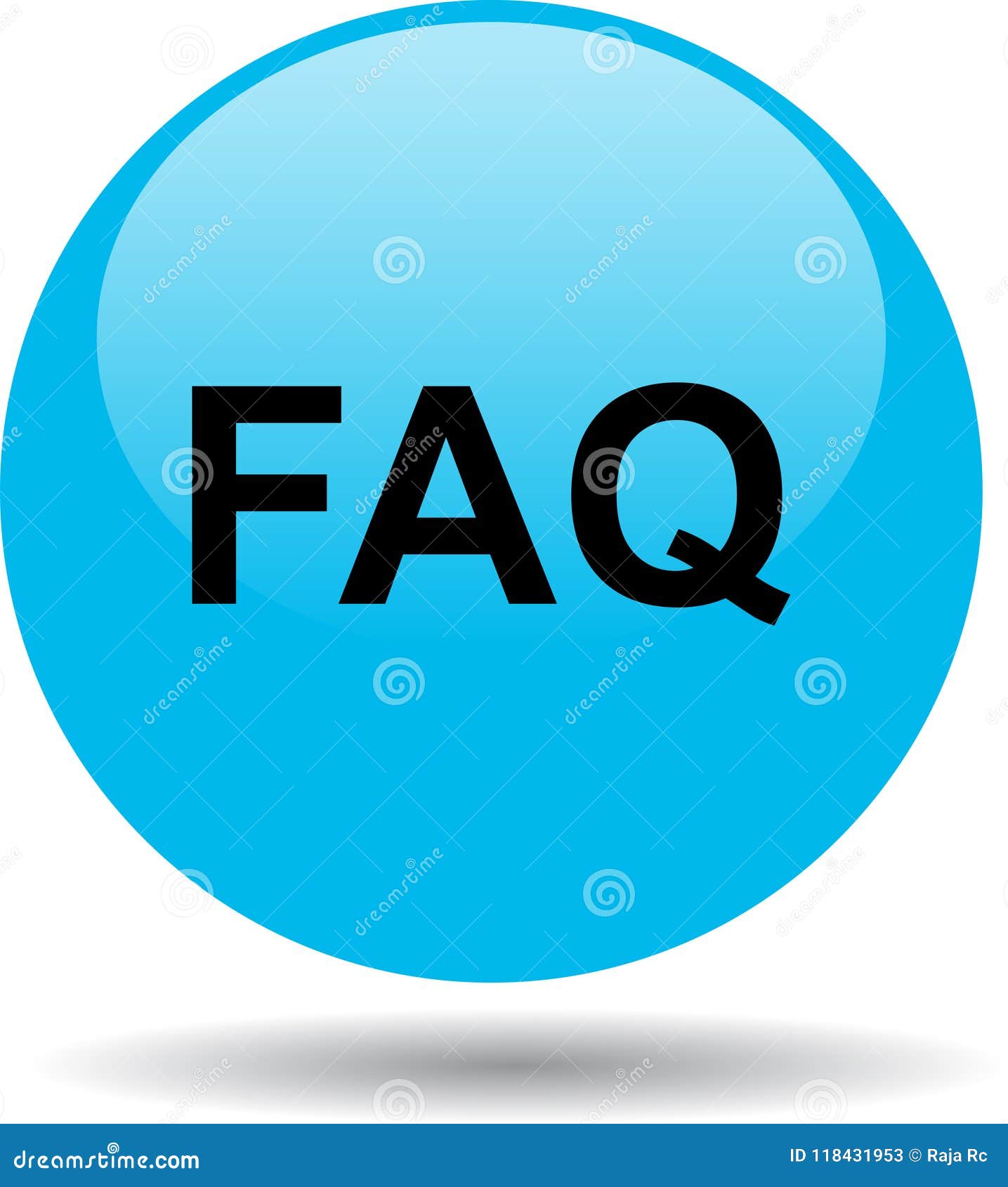 Faq web button blue stock vector. Illustration of concept - 118431953