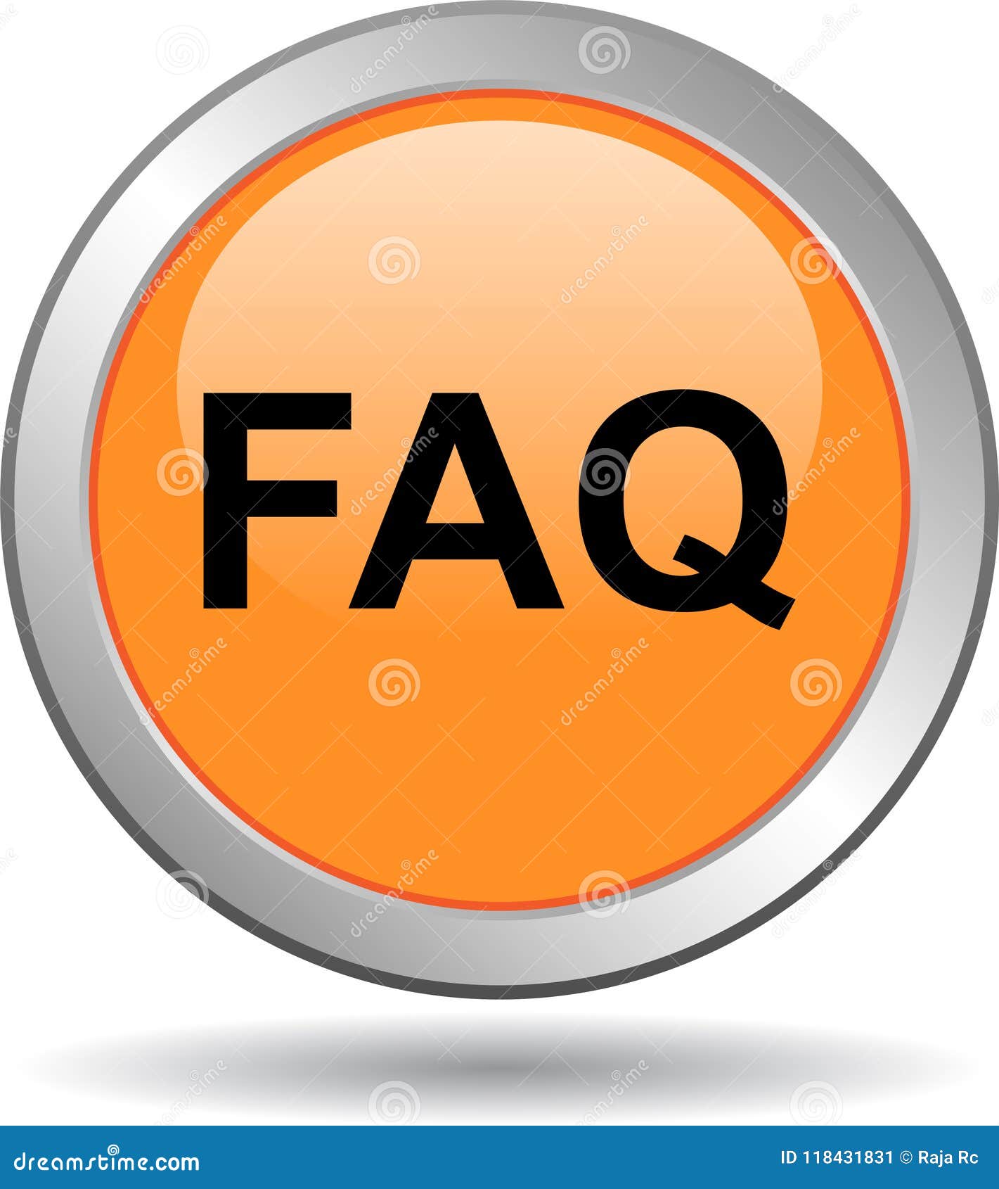 Faq web button orange stock vector. Illustration of education - 118431831