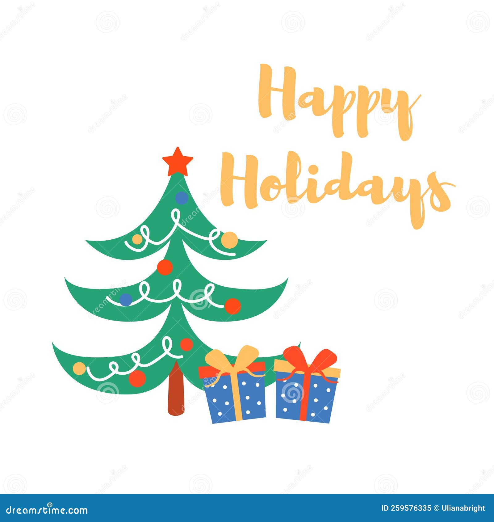 Festive Hand Drawn Lettering. Vector Illustration Isolated on White ...