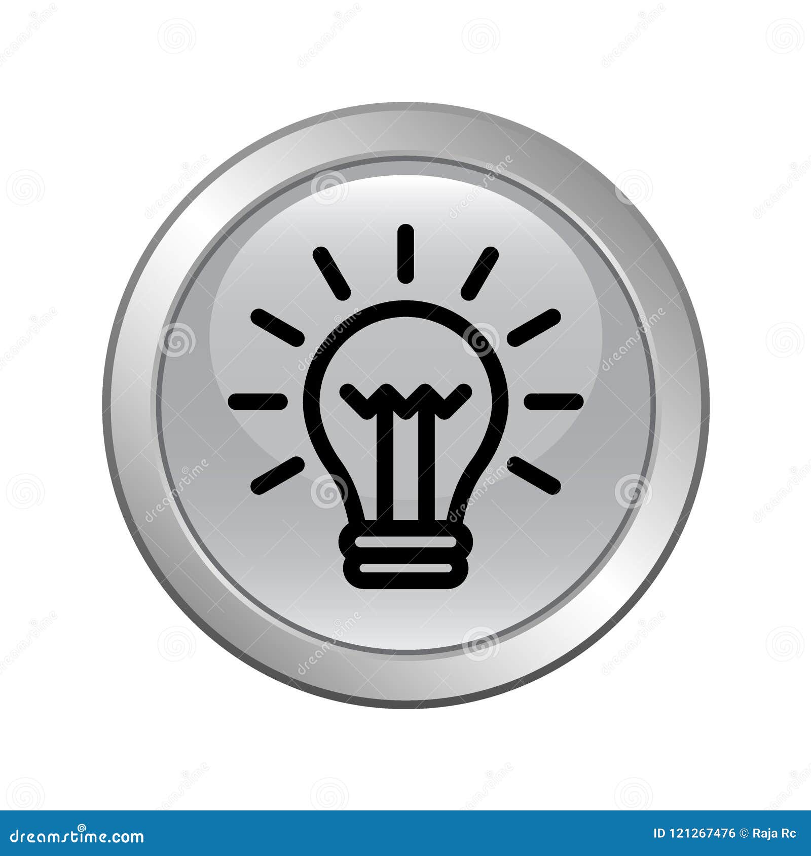 Light bulb icon button stock vector. Illustration of creativity - 121267476