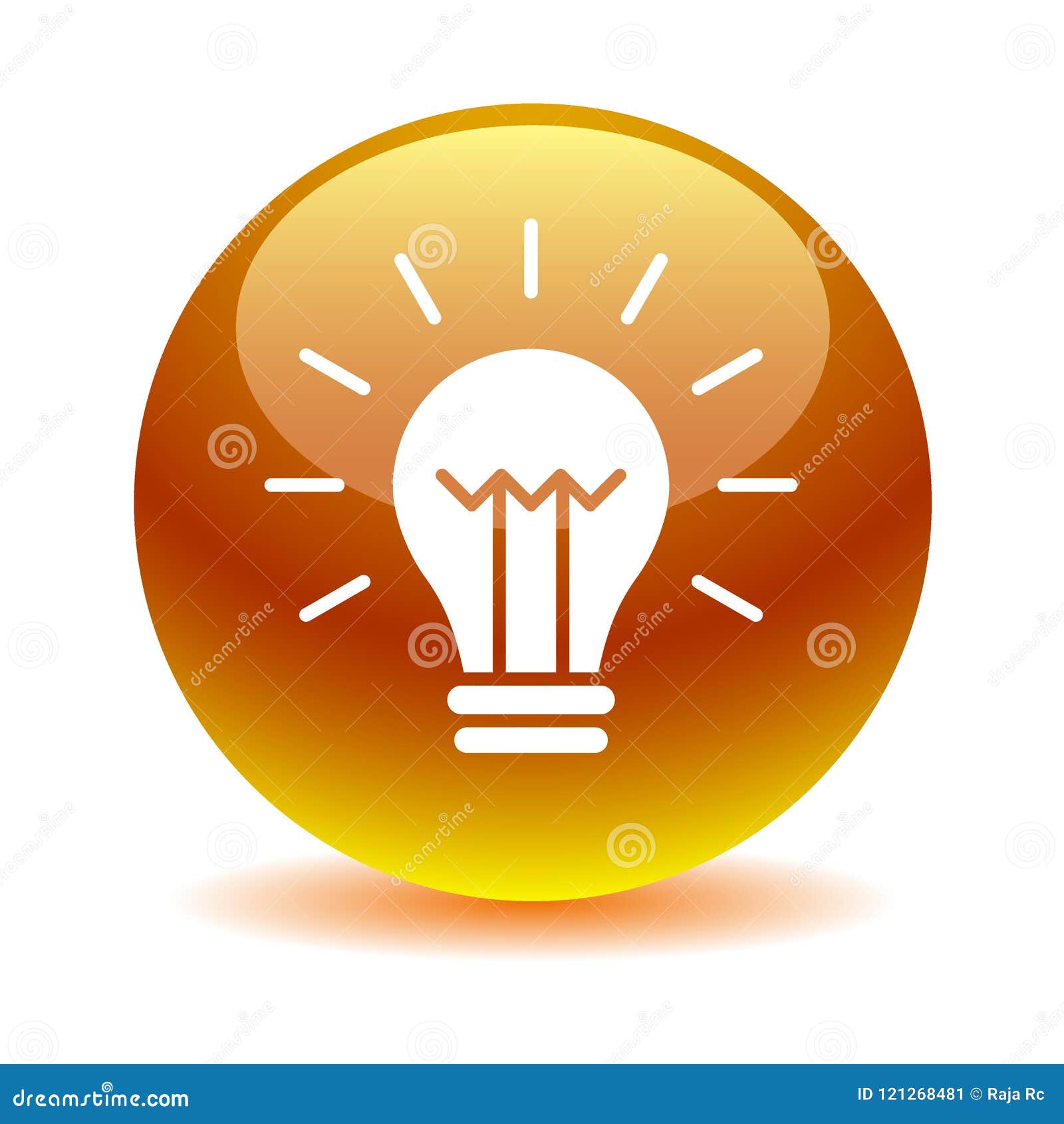 Light bulb icon button stock vector. Illustration of iconic - 121268481