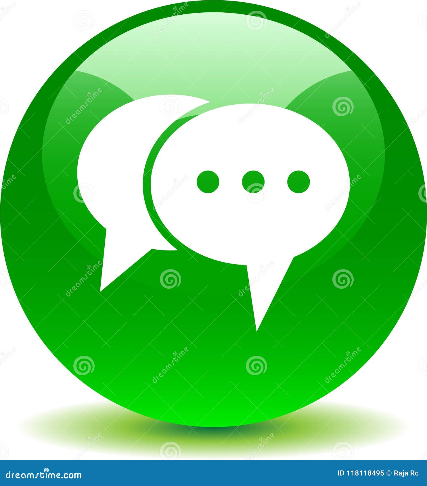 Live Chat Icon Web Button Green Stock Vector - Illustration of balloon ...