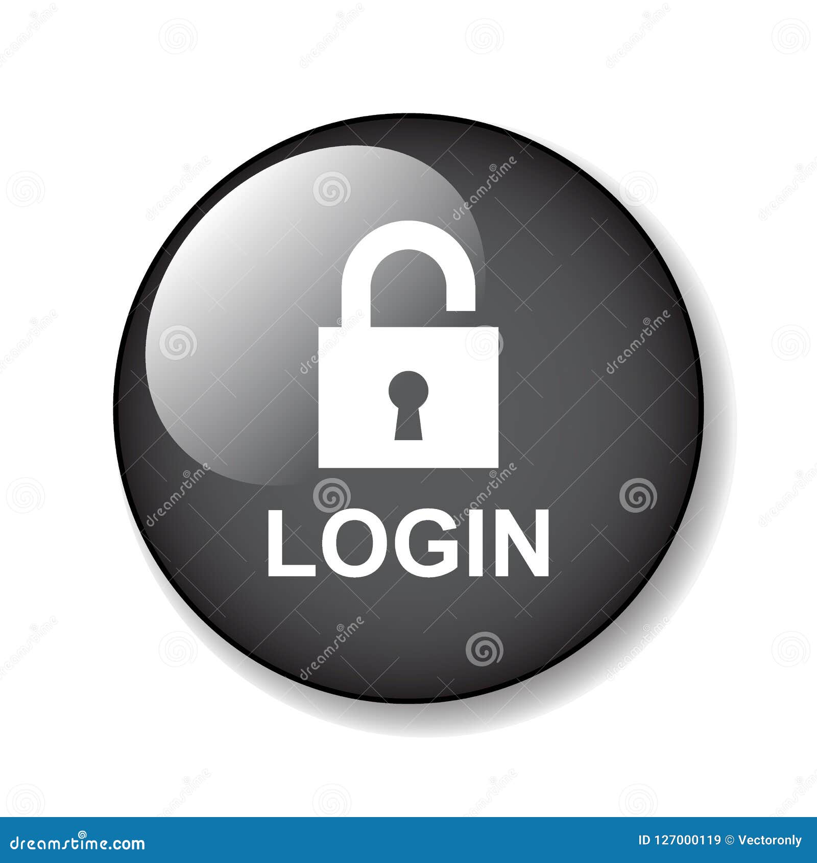 Login icon button stock illustration. Illustration of glossy - 127000119